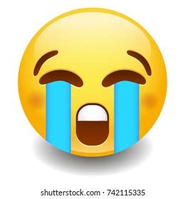 Loudly Crying Emoji Smiley Face Vector Stock Vector Royalty Free