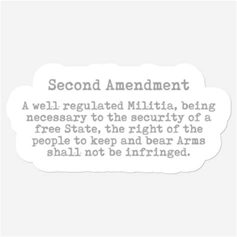 Second Amendment Constitution Of The United States Stickers Sold By