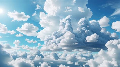 Premium Photo Endless Blue Sky And White Clouds