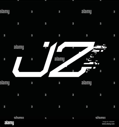 JZ Logo Monogram Abstract Speed Technology Blackground Design Template