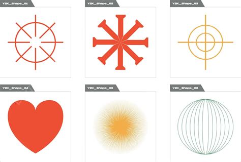 Abstract Geometric Symbols In Brutalist Style A Vast Collection Of Cyberpunk Elements Vector