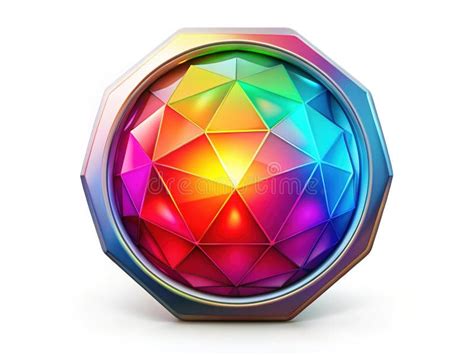 Vibrant Colorful Polygon Button A Geometric Abstract Design Element For