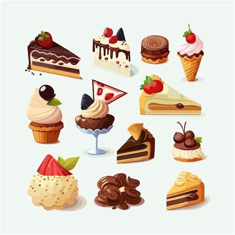 Premium Vector Vector Cute Pastries Cartoon Style