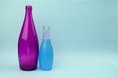 Premium Photo Colorful Glass Bottle Unusual Background