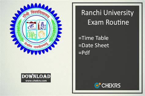 Ranchi University Exam Routine 2024 Sem 2 4 6 Schedule Time Table