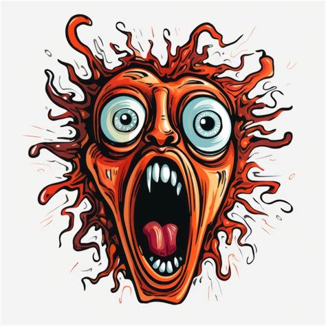 Premium Photo Surreal Excitement Hyperdetailed Orange Face With Scary