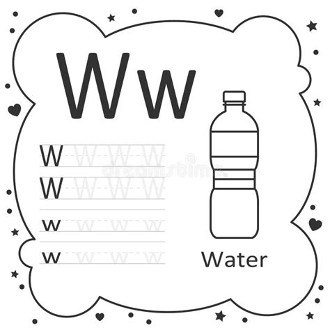 Coloring Alphabet Tracing Letters Water Stock Vector Illustration Of