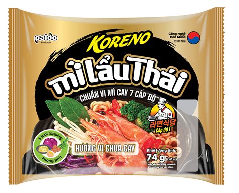 Mì Lẩu Thái Koreno Hương Vị Chua Cay Thùng 20 Gói Mì ăn Liền