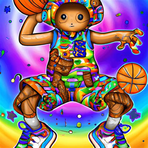 Psychedelic Basket Ball Player In A Jumpsuit · Creative Fabrica