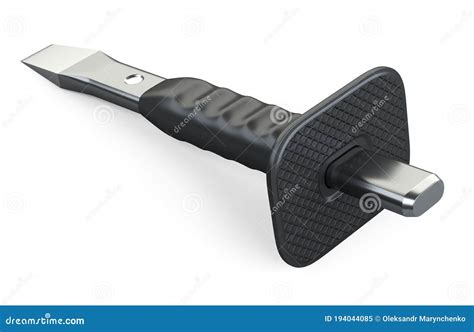 Black Steel Chisel For Cutting Metal With Rubber Protective Sleeve For