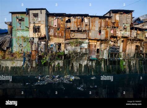 Facade Of Houses At Dharavi Slum The Second Largest Slum Area In Asia