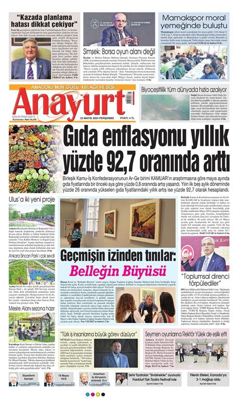 Anayurt Gazetesi Anayurt Manşet Oku Haberler Mayıs