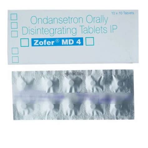 Ondansetron 4mg Zofer Md 4 Tablet 10 X 10 Packaging Type Tablets