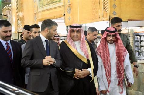کربلا کے بعد سعودی سفیر کا نجف اور اس کے اہم مقامات کا دورہ