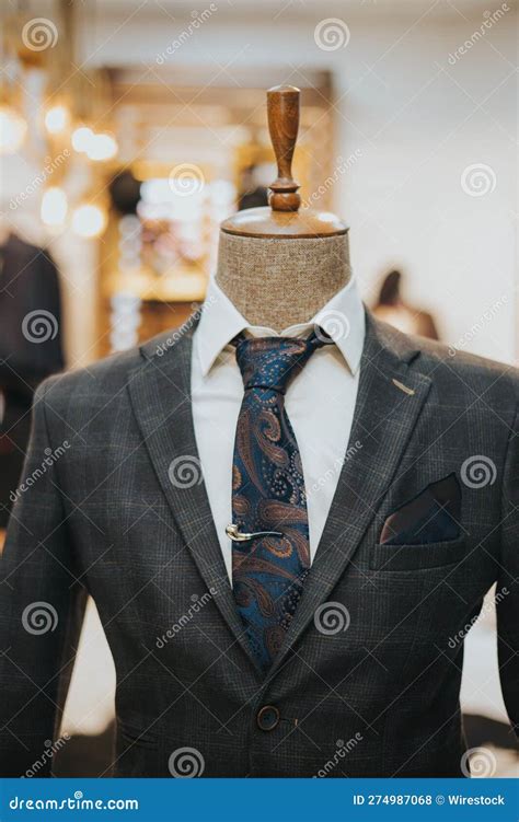 Sophisticated Classy Formal Suit On A Mannequin On The Display Stock