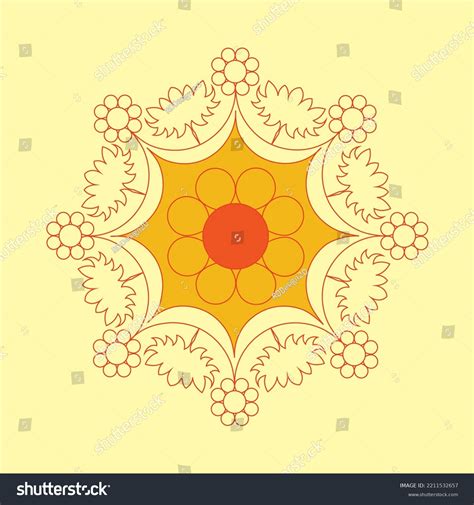 Happy Diwali Traditional Rangoli Design Circular Stock Vector Royalty