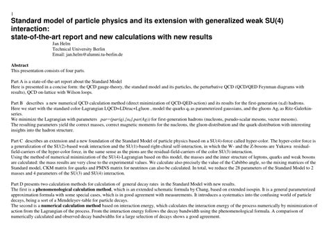 Pdf Standard Model Of Particle Physics And Its Extension With