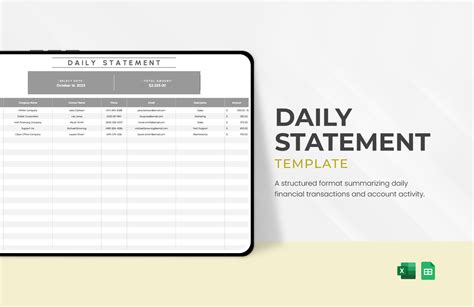 Free Editable Statement Templates In Excel To Download
