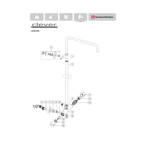 CLEVER Set De Douche Thermostatique Extensible UP Noir Mat Tecniba