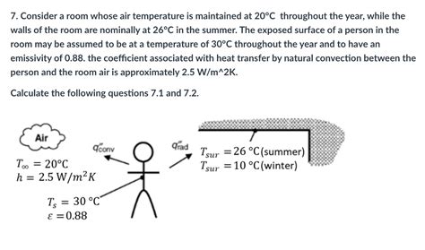 Solved 7 Consider A Room Whose Air Temperature Is Chegg