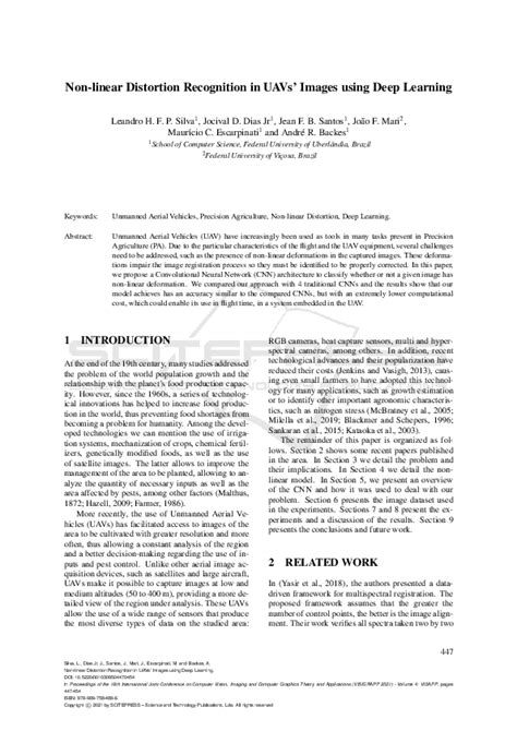 Pdf Non Linear Distortion Recognition In Uavs Images Using Deep Learning