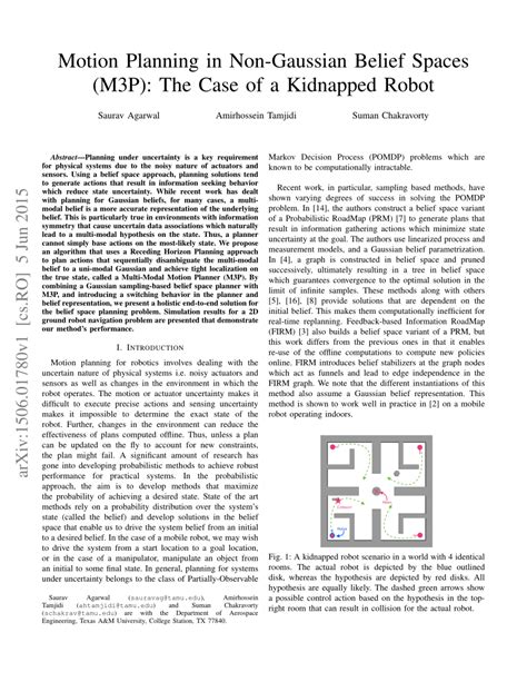 Pdf Motion Planning In Non Gaussian Belief Spaces M3p The Case Of