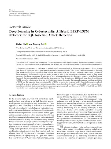 pdf deep learning in cybersecurity a hybrid bert lstm network for