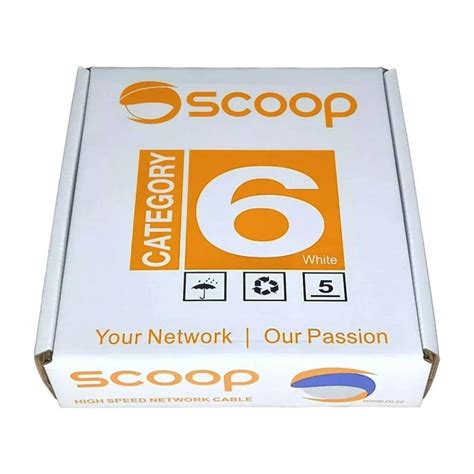 Scoop Cat6 Cca Utp Box Cable 100m White Utp 6100cw Firstshop