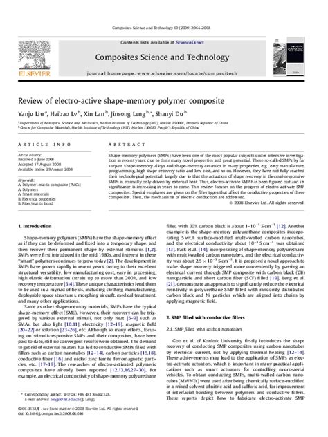 Pdf Review Of Electro Active Shape Memory Polymer Composite