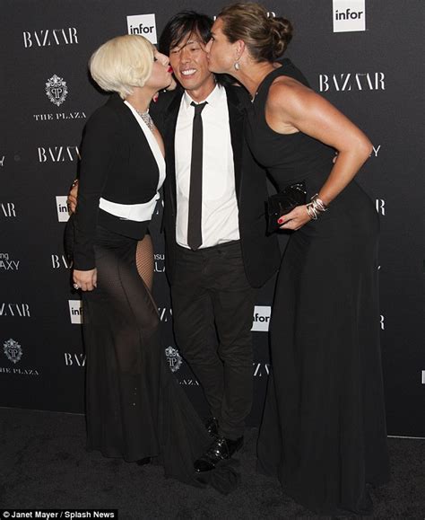 Lady Gaga Takes The Plunge In Very Revealing Black And White Dress