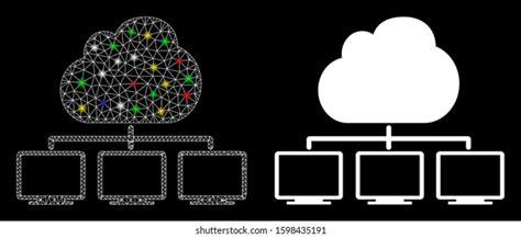 Glowing Mesh Cloud Network Hierarchy Icon Stock Vector Royalty Free 1598435191 Shutterstock