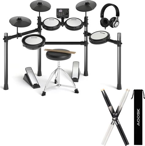 Aodsk Electric Drum Set With Quiet Mesh Padsaodsk Drum