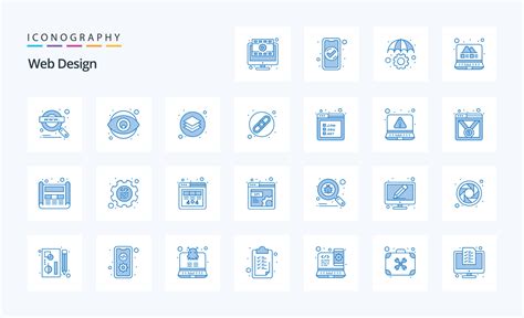 25 Web Design Blue Icon Pack 18700718 Vector Art At Vecteezy