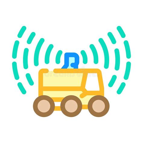 Lidar Sensors Autonomous Delivery Color Icon Vector Illustration Stock