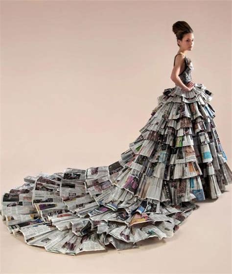 Paper Wedding Dresses Recycled Dress Newspaper Dress Paper Dress