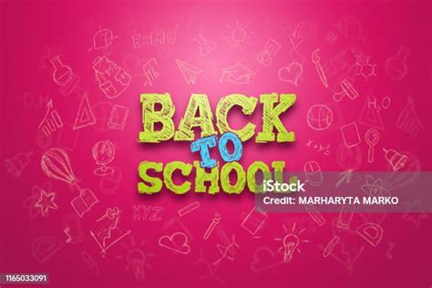 창조적 인 배경 비문 학교로 돌아가기 교육 요소 및 배경에 있는 텍스트 공간 3d 일러스트레이션 3d 렌더링 개념에 대한 스톡 벡터 아트 및 기타 이미지 Istock