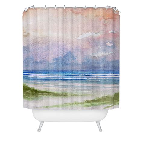Seashore Sunset Shower Curtain Rosie Brown