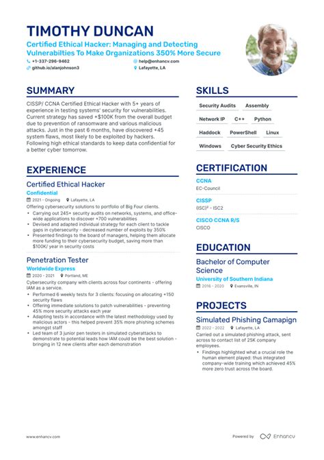 5 Ethical Hacker Resume Examples And Guide For 2023