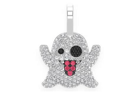 Icebox Ghost Ruby And Diamond Pendant 14k Solid Gold 0 50ctw