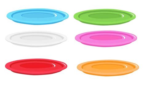 Conjunto De Vector De Placa Multicolor Conjunto De Vector Plano Aislado