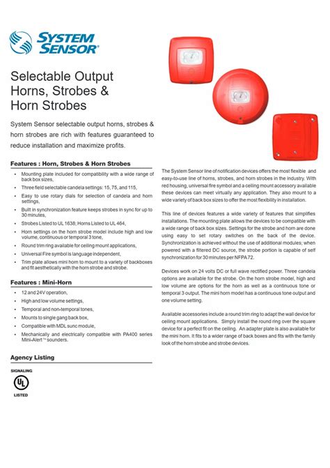 System Sensor Sys Hs Wall Mount Horn Strobe Abs Plastic At ₹ 2300