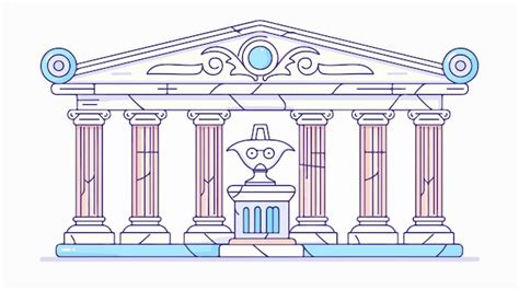 A Drawing Of A Building With Columns And Columns Premium Ai Generated