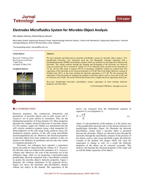 Pdf Electrodes Microfluidics System For Microbio Object Analysis