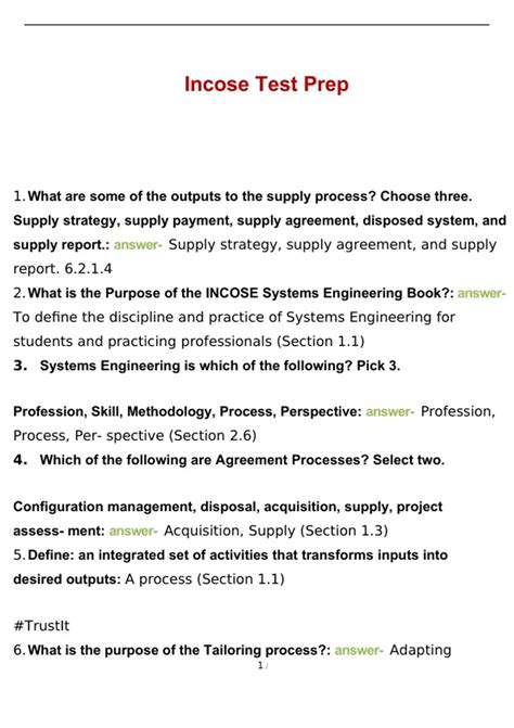 Incose Test Prep 100 Correct Answers Verified Latest 2024 Version Incose Stuvia Us