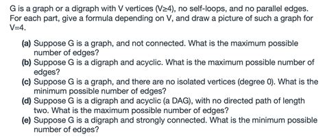 G Is A Graph Or A Digraph With V Vertices V24 No Self Loops And No