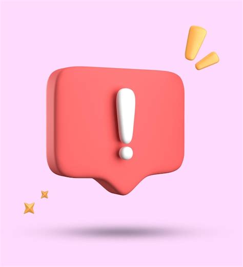 Premium Photo 3d Rendering Of Speech Bubble 3d Pastel Chat With Exclamation Mark Icon Set