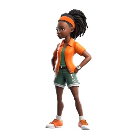 Una representación digital d de una linda chica afroamericana aislada de fondo blanco Foto