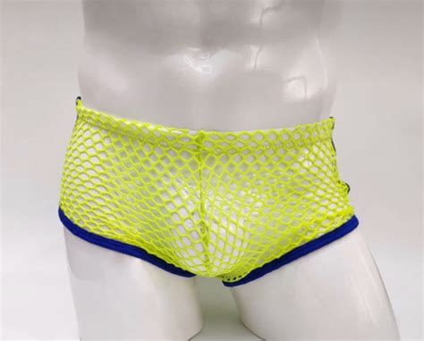 พร้อมส่ง กางเกงในชายsexy ทรงtrunk ผ้าตาข่าย Dachmr Thaipick