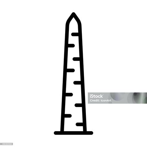 기념물 컬렉션에서 벽이 오벨리스크 아이콘 얇은 선형 벽오벨리스크 관광 흰색 배경에 고립 된 기념물 개요 아이콘 라인 벡터 벽으로 둘러싸인 오벨리스크 사인 웹 및 모바일 기호