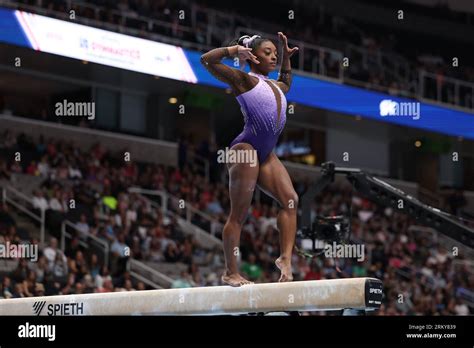 August 25 2023 Olympic Gold Medalist Simone Biles During The Senior